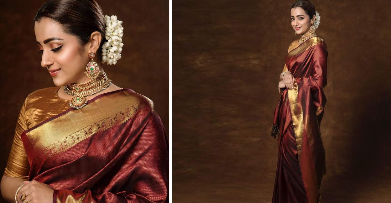 ഹൃദയം കവർന്ന് തൃഷ - Trisha Krishnan | Saree | Ponniyin Selvan ...