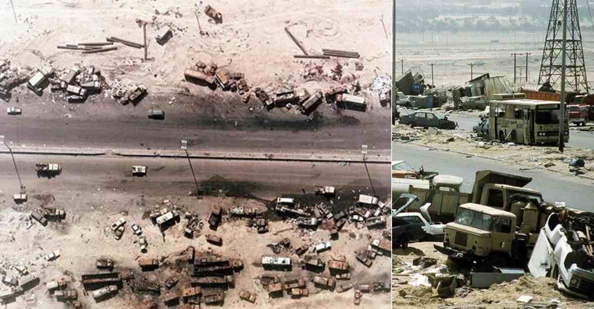 ഇറാഖി സേനാ വാഹനങ്ങളുടെ ശവപ്പറമ്പായ ഹൈവേ ഓഫ് ഡെത്ത്- ഗൾഫ് യുദ്ധത്തിന്റെ ...