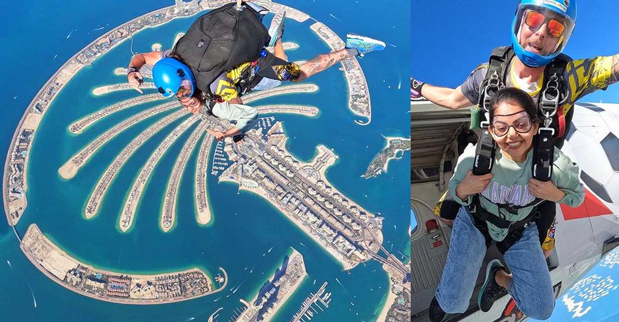 നാലുമാസം, രണ്ടു പറക്കലുകള്‍; വീണ്ടും ആകാശപ്പറവയായി അഹാന! | Ahaana Krishna Sky Diving For Second ...